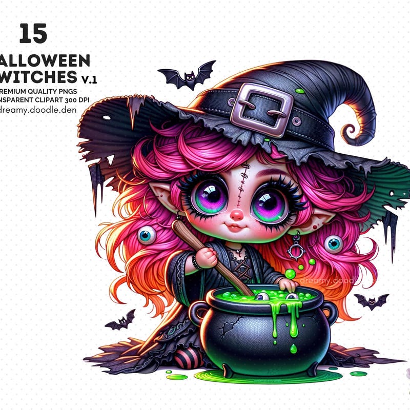Cute Witch Clip Art - Etsy