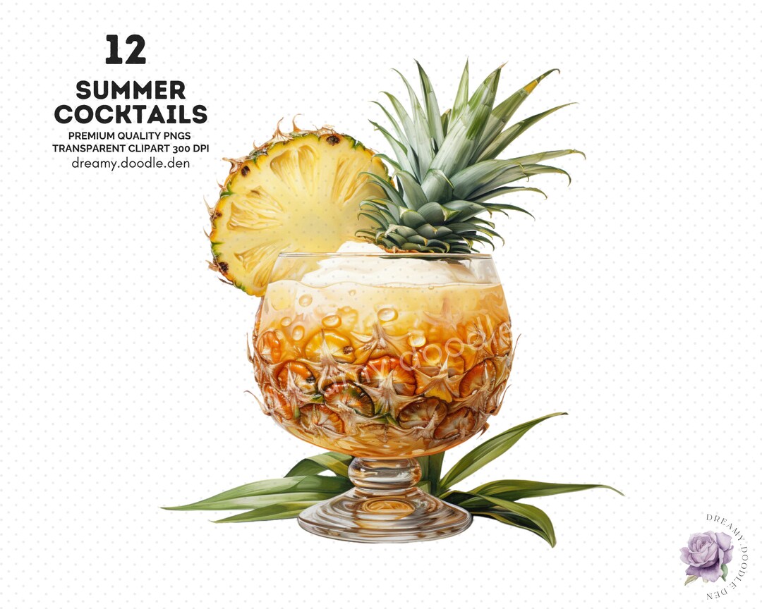 Summer Cocktails Clipart Bundle, Summer Cocktails, Summer Graphics ...