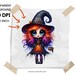 Halloween Witch Clipart Bundle, Cute Halloween Witches, Witch PNG, Cute ...