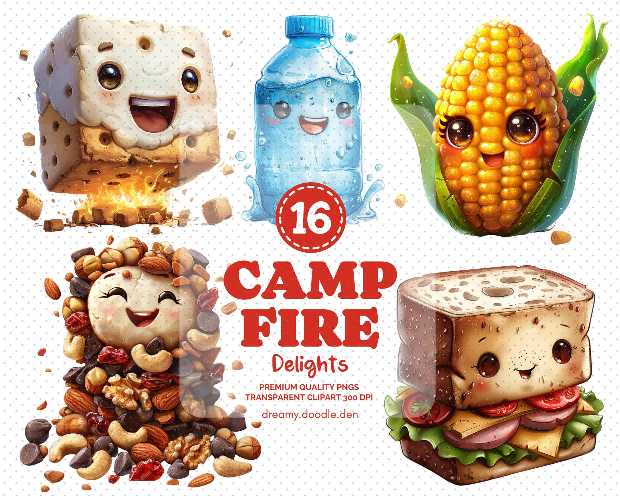 Campfire Foods Clipart Bundle, Cute Camping Snacks (digital Download ...