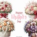 Mother's Day Floral Bouquet Clipart, Spring Flowers (digital Download ...