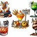 Creepy Cocktail Clipart Bundle, Halloween Cocktail Graphics, Ghoulish ...