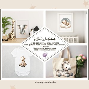 Gender Neutral Baby Clipart, Cute Baby Shower Clipart, Baby Shower ...