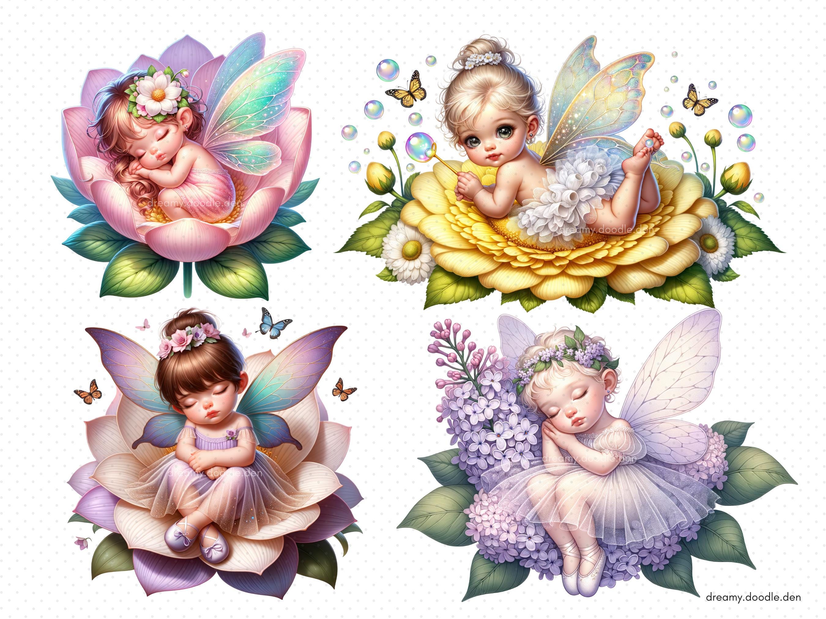 Cute Fairy Clipart Bundle, Enchanting Fairy Clipart, Adorable Fairies ...