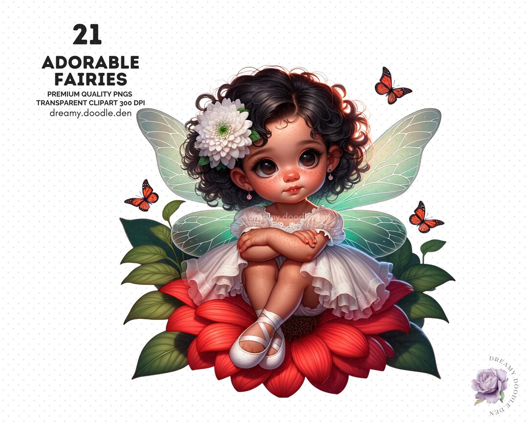 Cute Fairy Clipart Bundle, Enchanting Fairy Clipart, Adorable Fairies ...