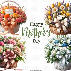 Mother's Day Floral Bouquet Clipart, Spring Flowers (digital Download ...