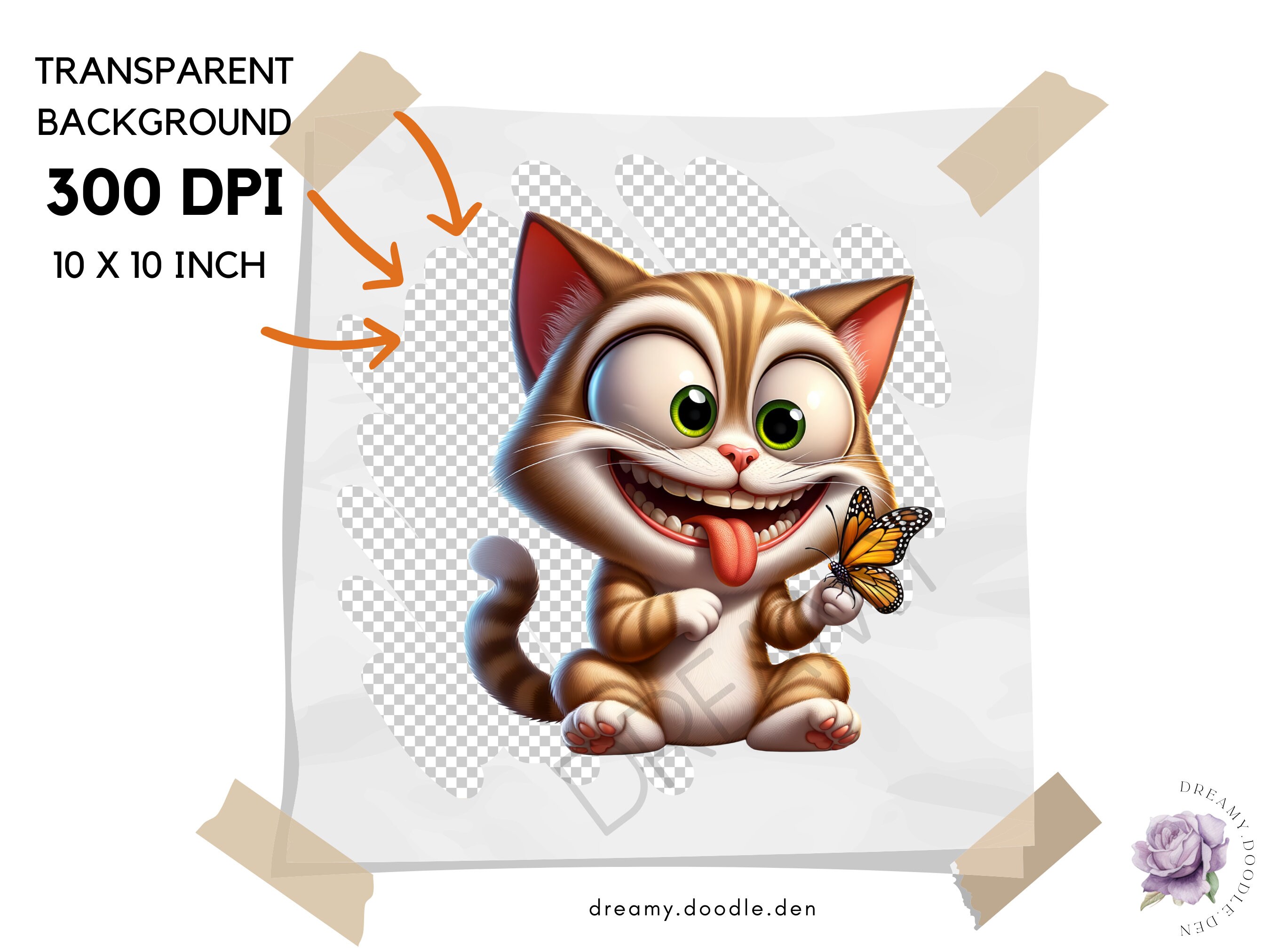 Whimsical Cats Clipart Bundle, Funny Cats Clipart Bundle, Quirky Cats ...