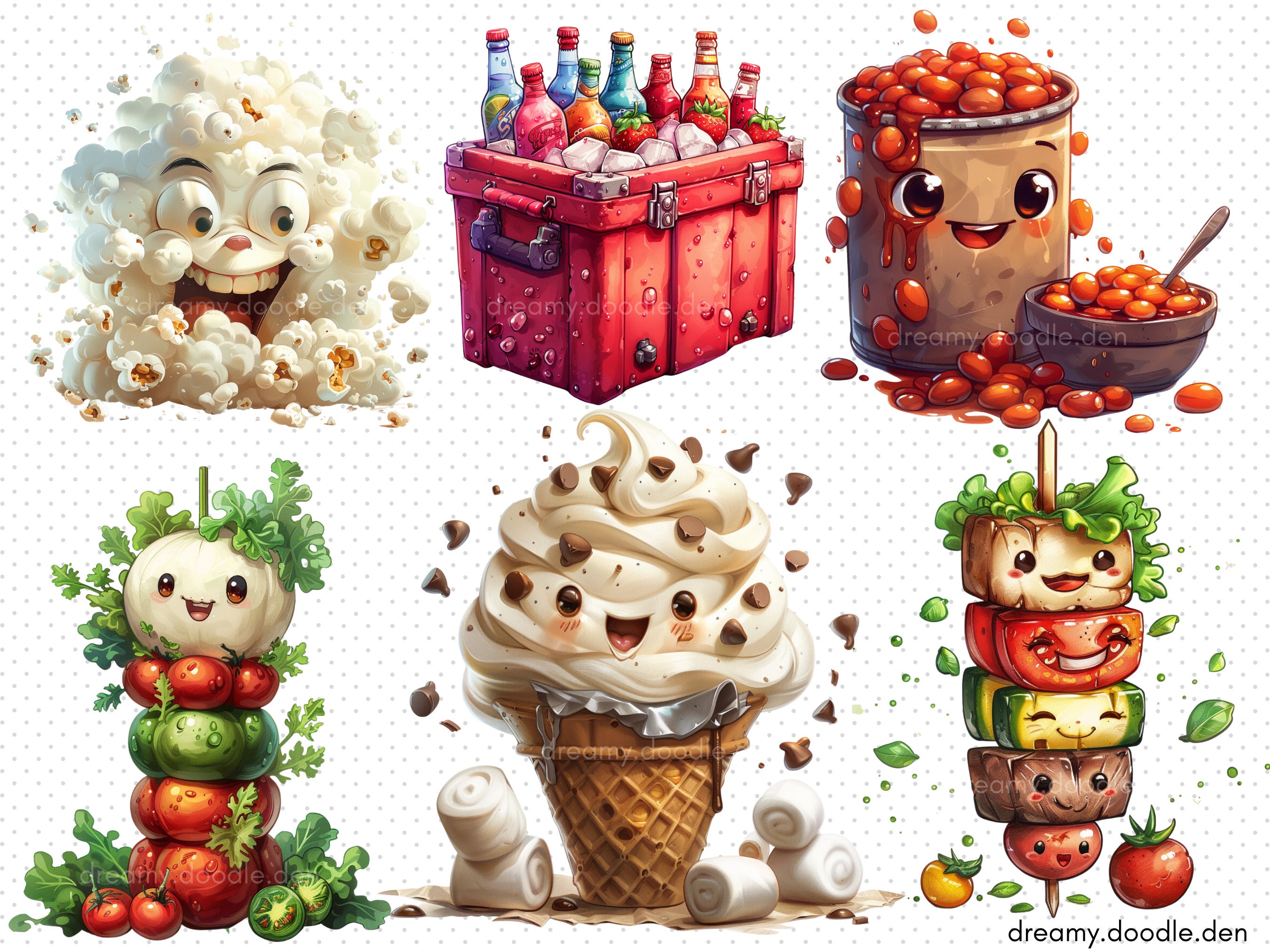 Campfire Foods Clipart Bundle, Cute Camping Snacks (digital Download ...
