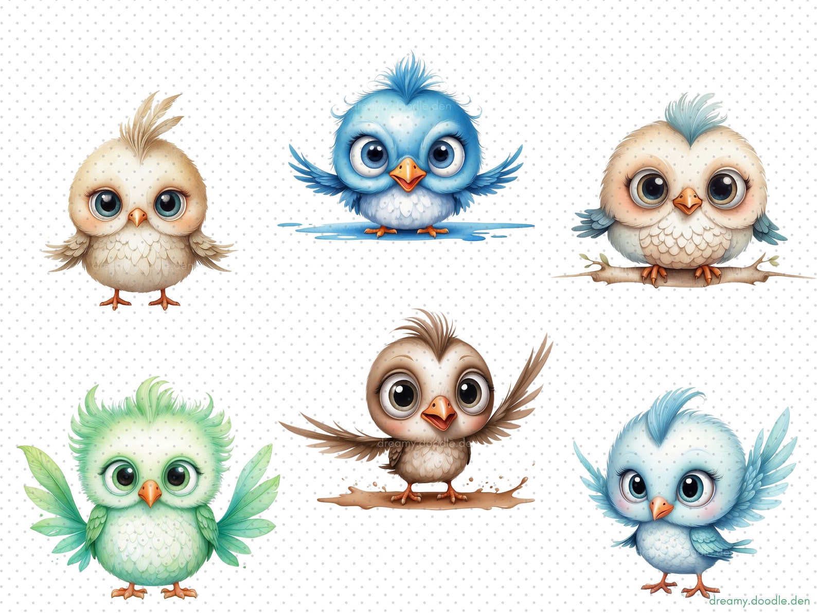 Watercolor Pastel Bird Clipart Bundle, Cute Pastel Birds Clipart Bundle ...