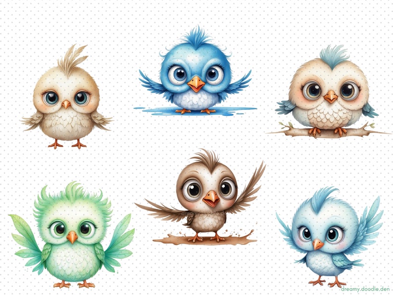 Watercolor Pastel Bird Clipart Bundle, Cute Pastel Birds Clipart Bundle ...