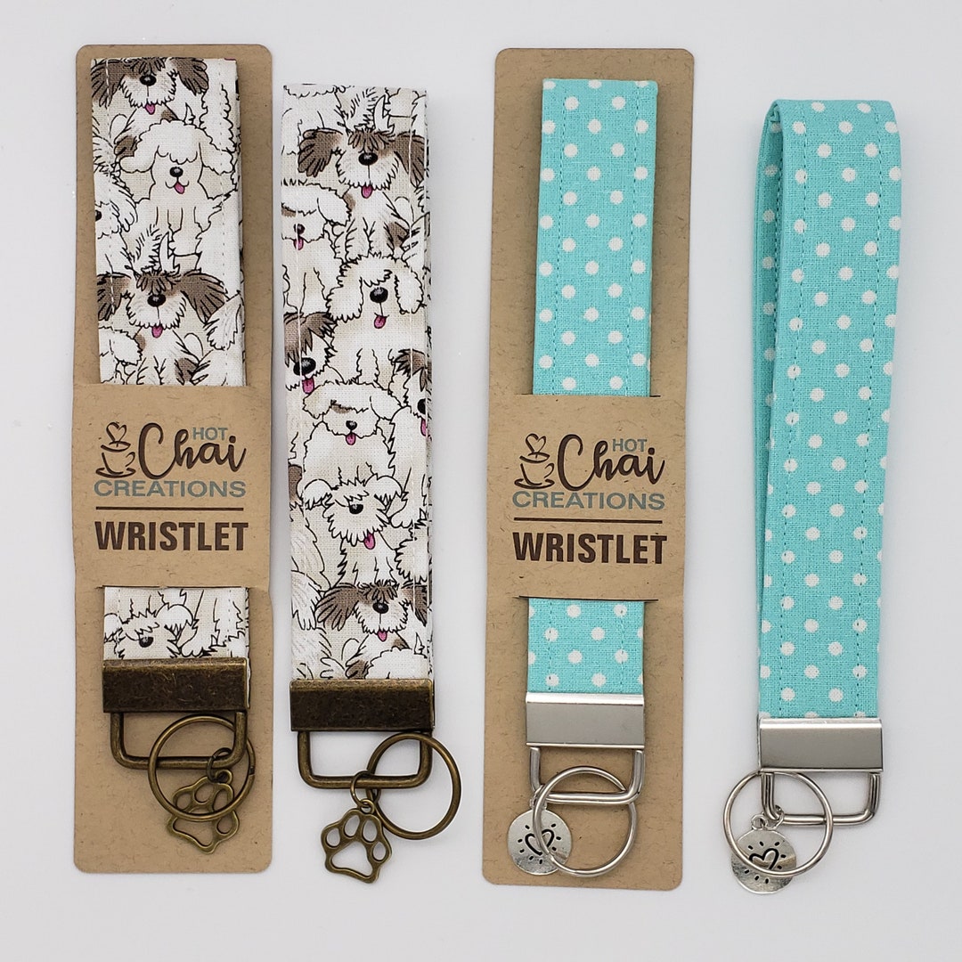 Fabric Wristlet Key Fob Keychain Cotton Wristlets Handmade Wristlets ...