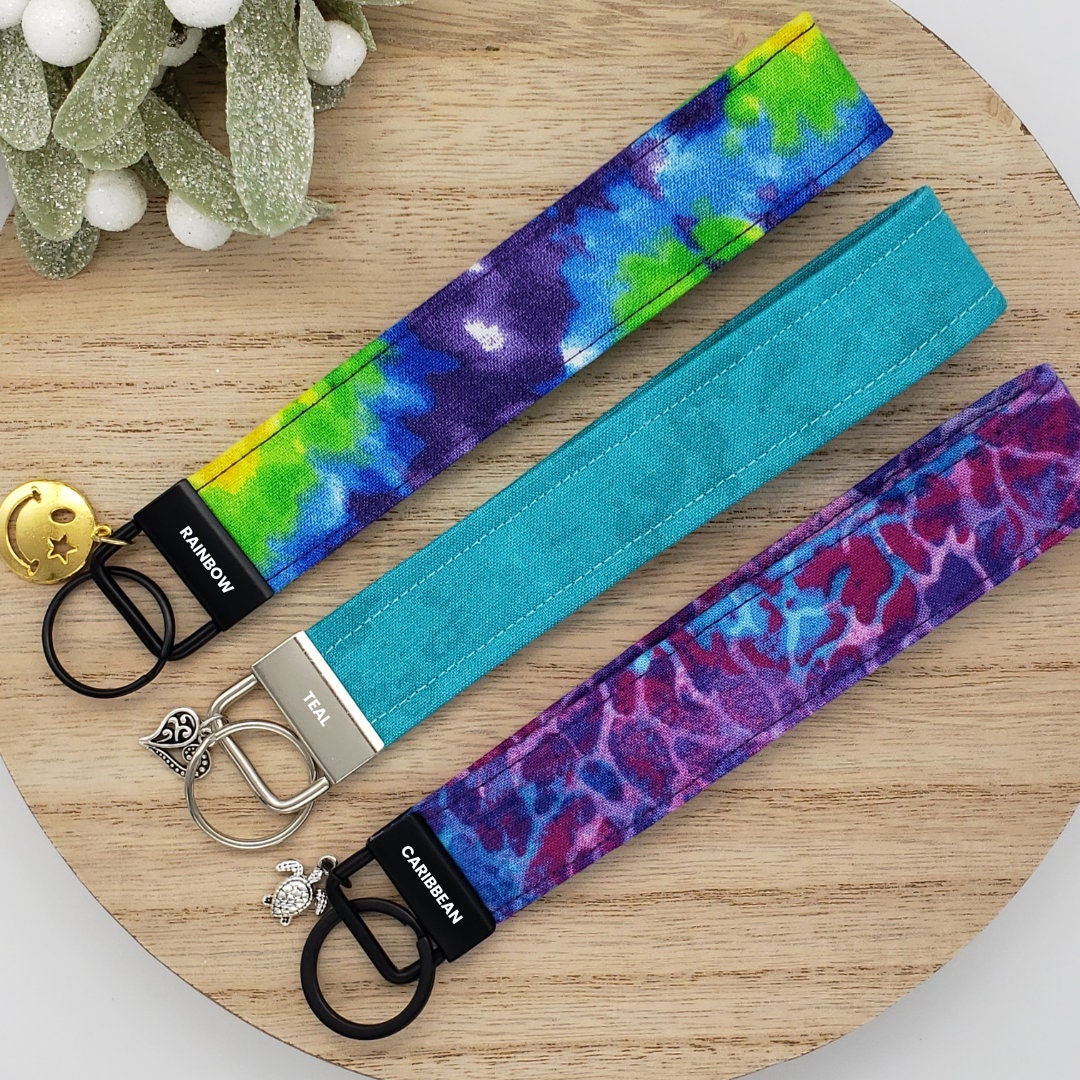 Fabric Wristlet Key Fob Keychain Cotton Wristlets Handmade Wristlets ...