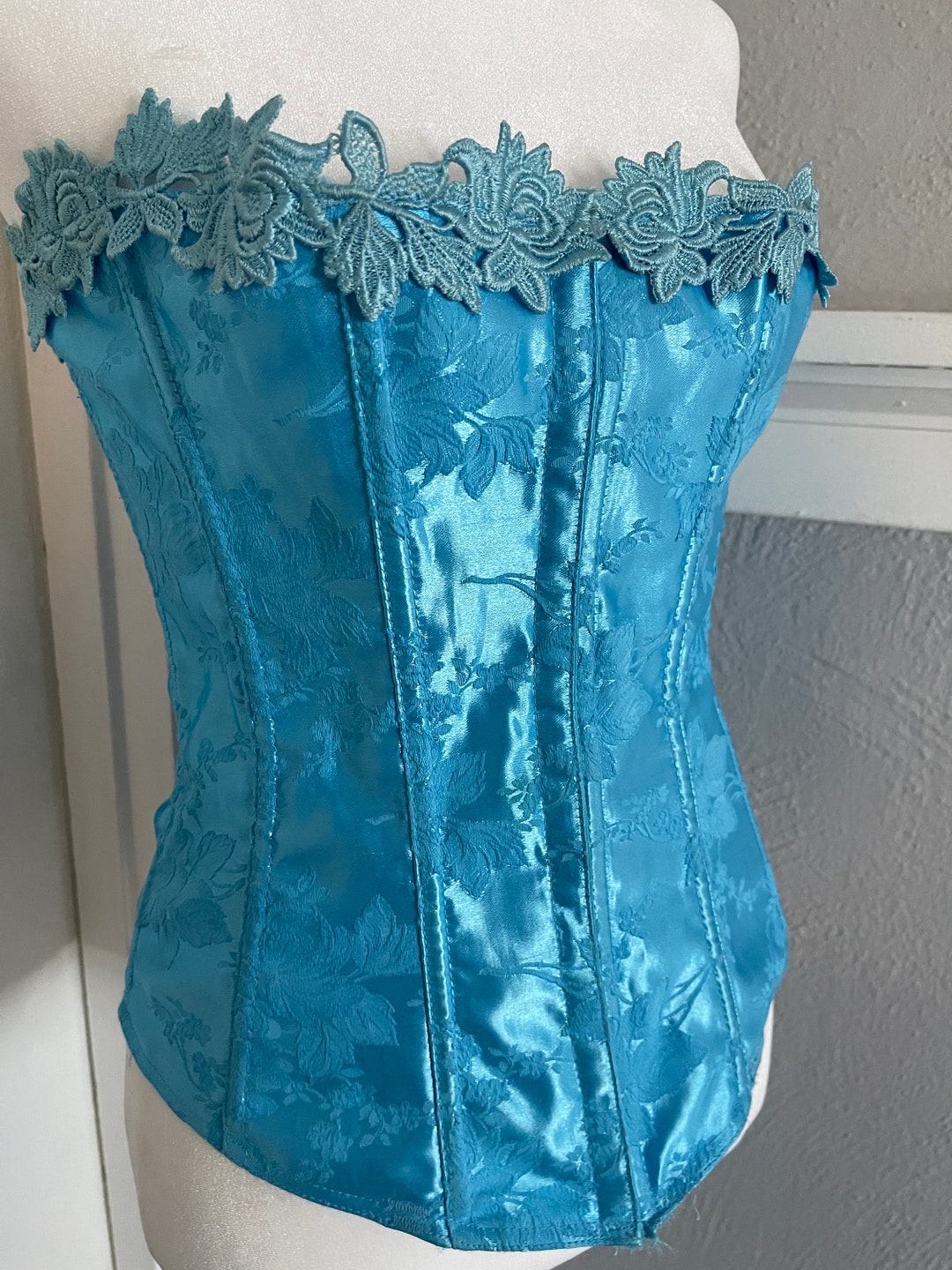 Vintage Early 2000s Corset in Cerulean Blue. - Etsy