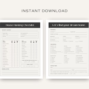 House Hunting Checklist: Real Estate Buyer Forms, Editable Canva ...