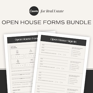 Open House Sign-in & Feedback Forms: Real Estate Realtor Templates (8 ...