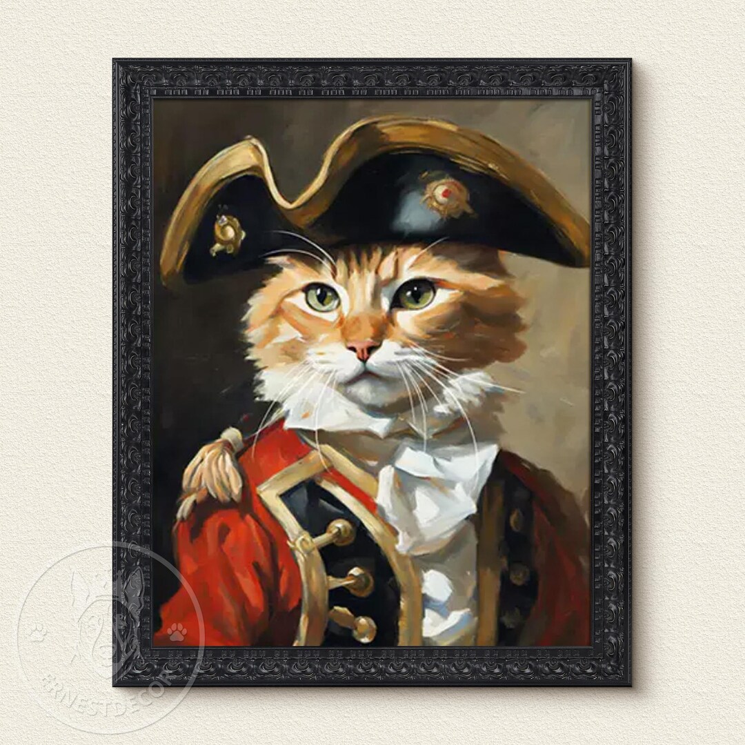Custom Pet Portraits, Caribbean Captain Pet Artwork, Renaissance Roya ...