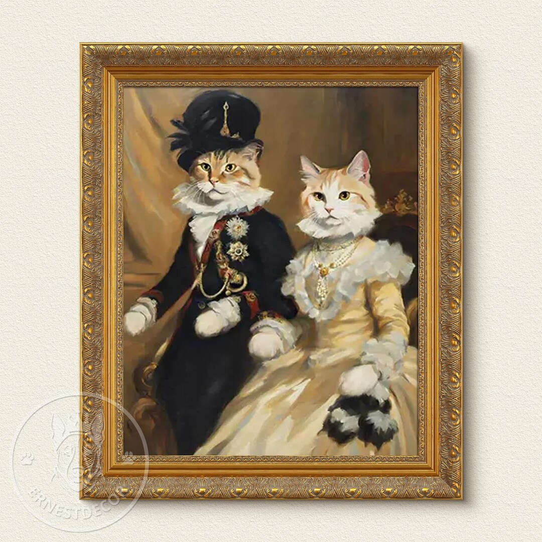 Custom Pet Portraits, Edward and Wife Pet Wall Decor, Renaissance Pet ...