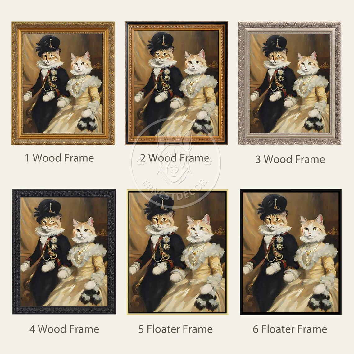 Custom Pet Portraits, Edward and Wife Pet Wall Decor, Renaissance Pet ...