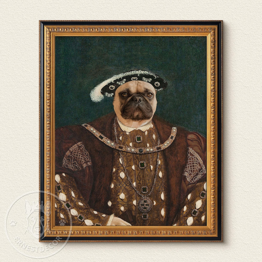 Custom Henry Viii Pet Portraits, Royal Pet Portraits, King Pet Artwork ...