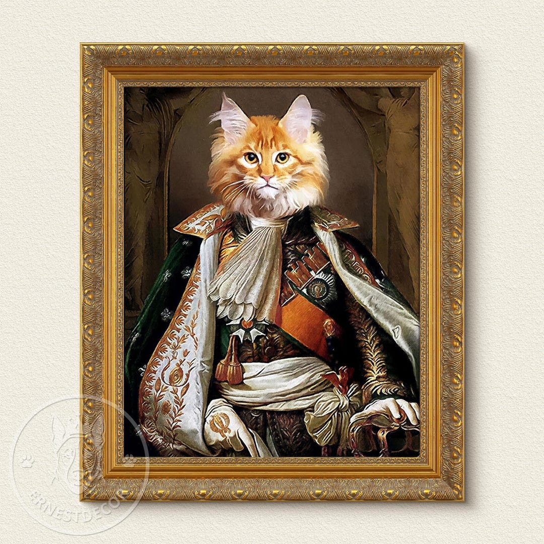 Custom Pet Portraits, Royal Pet Portraits, King Pet Artwork ...