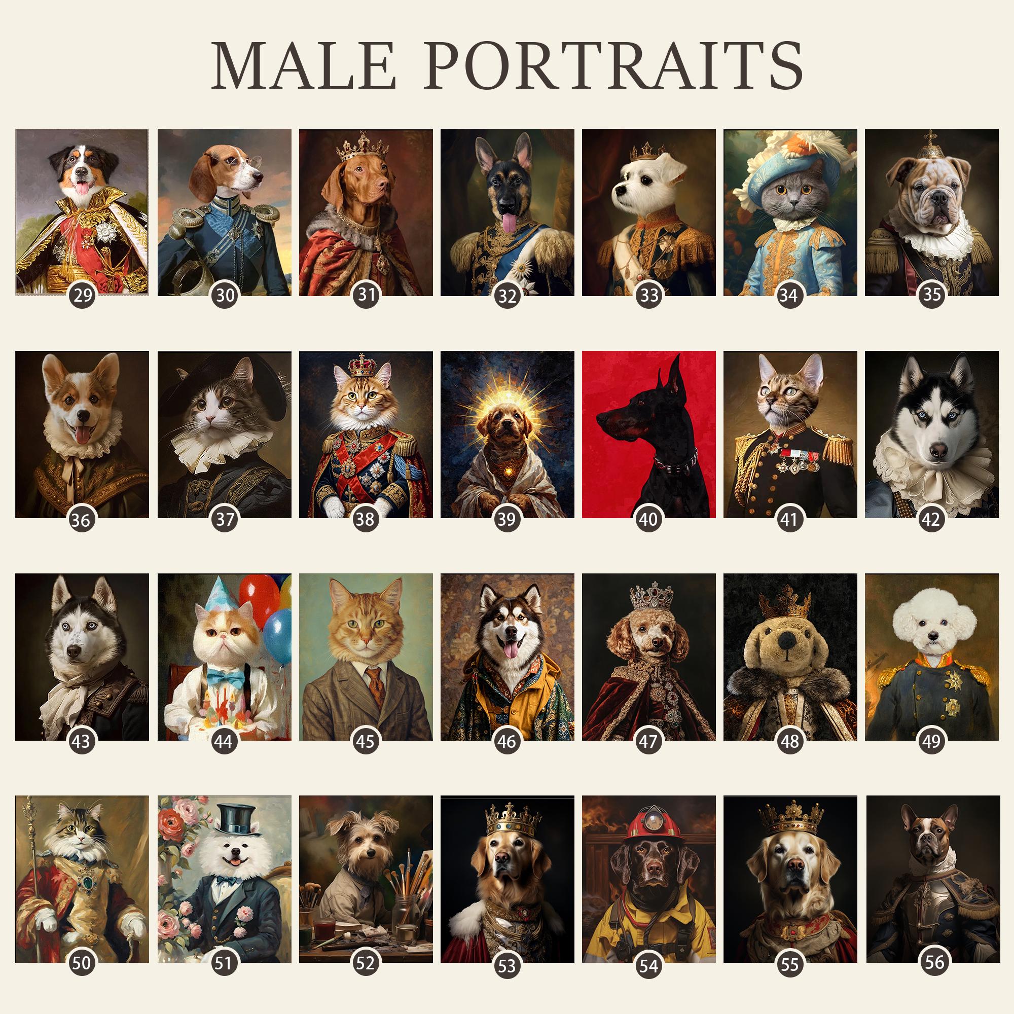 Custom Pet Portraits, Captain Pet Artwork, Renaissance Royal Pet ...