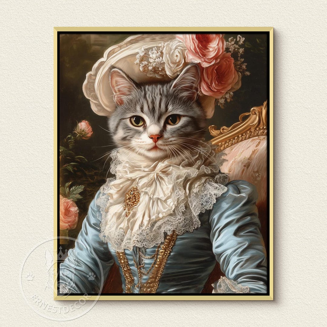 Custom Royal Cat Portrait, Renaissance Cat Painting, Pet Lovers Gift ...