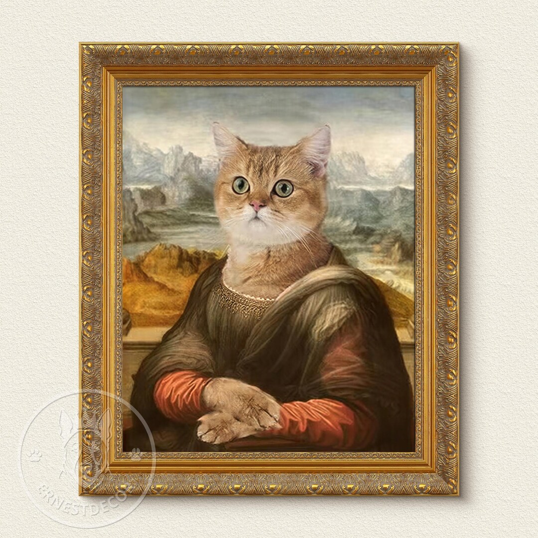 Custom Girl Pet Painting - Mona Lisa, Renaissance Pet Portrait, Cat ...