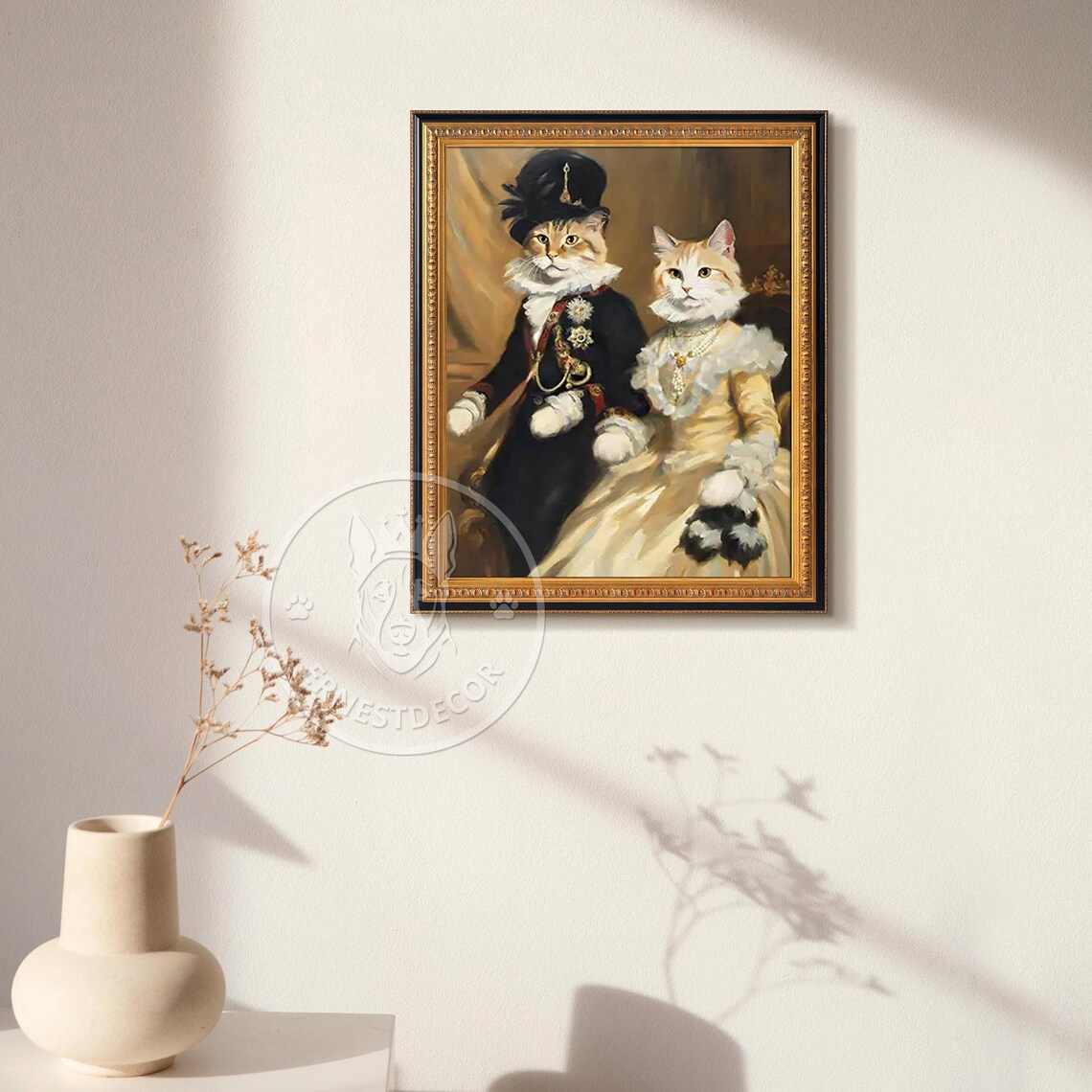 Custom Pet Portraits, Edward and Wife Pet Wall Decor, Renaissance Pet ...
