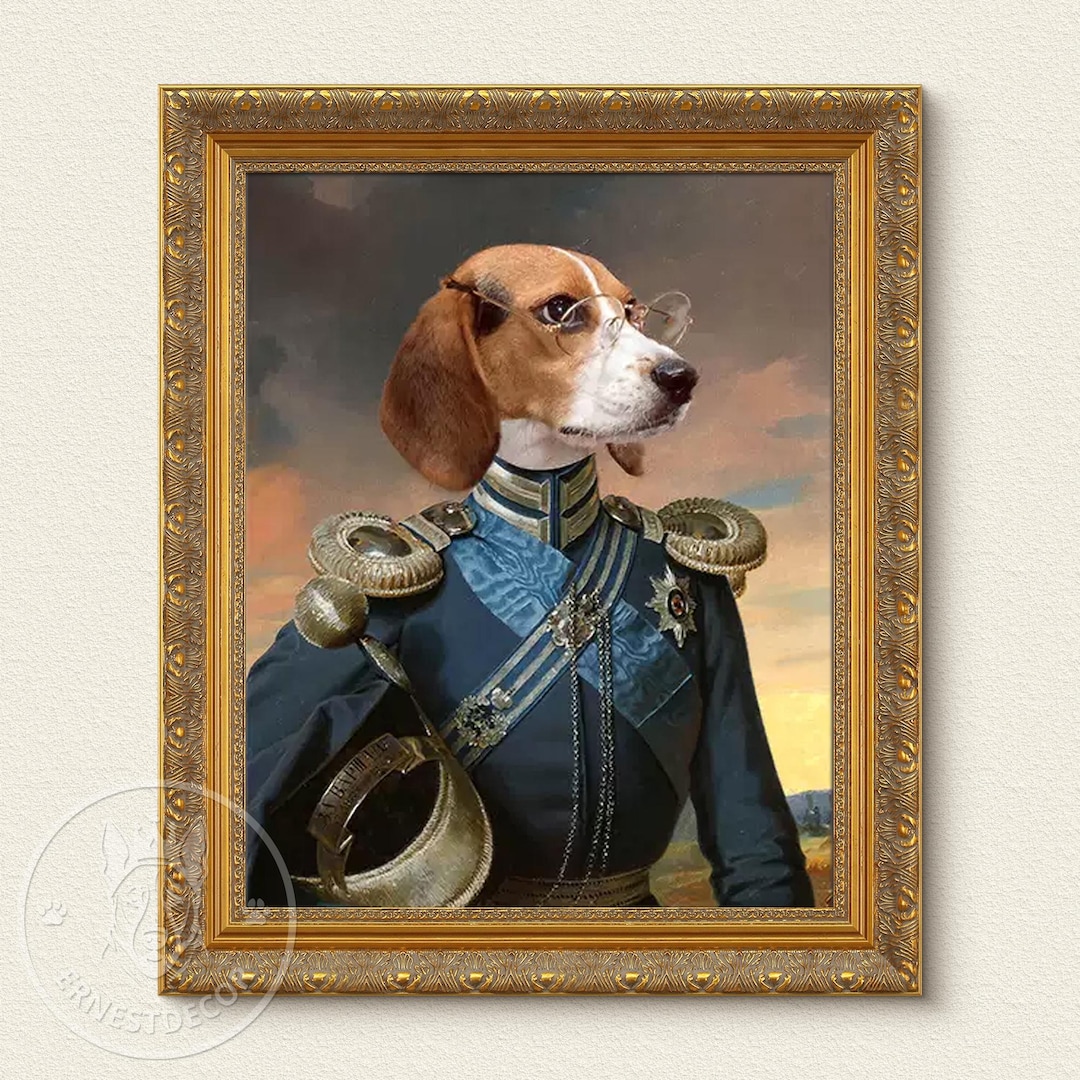 Custom Pet Portraits, Captain Pet Artwork, Renaissance Royal Pet ...