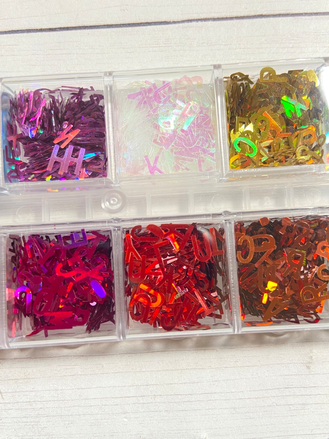 Letter Mixed Confetti, Letter Nail Art Mixed Colors, Letter Shaped ...