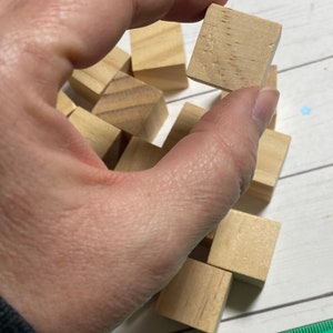 Wooden Block 2cm, Craft Blocks, Blank Unfinished Blocks for Crafting ...