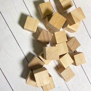 Wooden Block 2cm, Craft Blocks, Blank Unfinished Blocks for Crafting ...