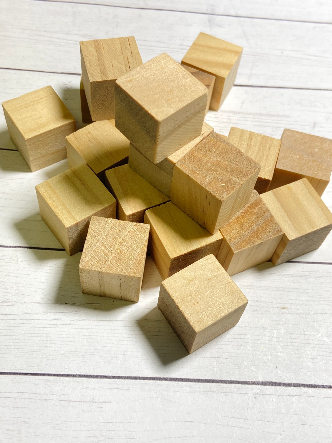 Wooden Block 2cm, Craft Blocks, Blank Unfinished Blocks for Crafting ...