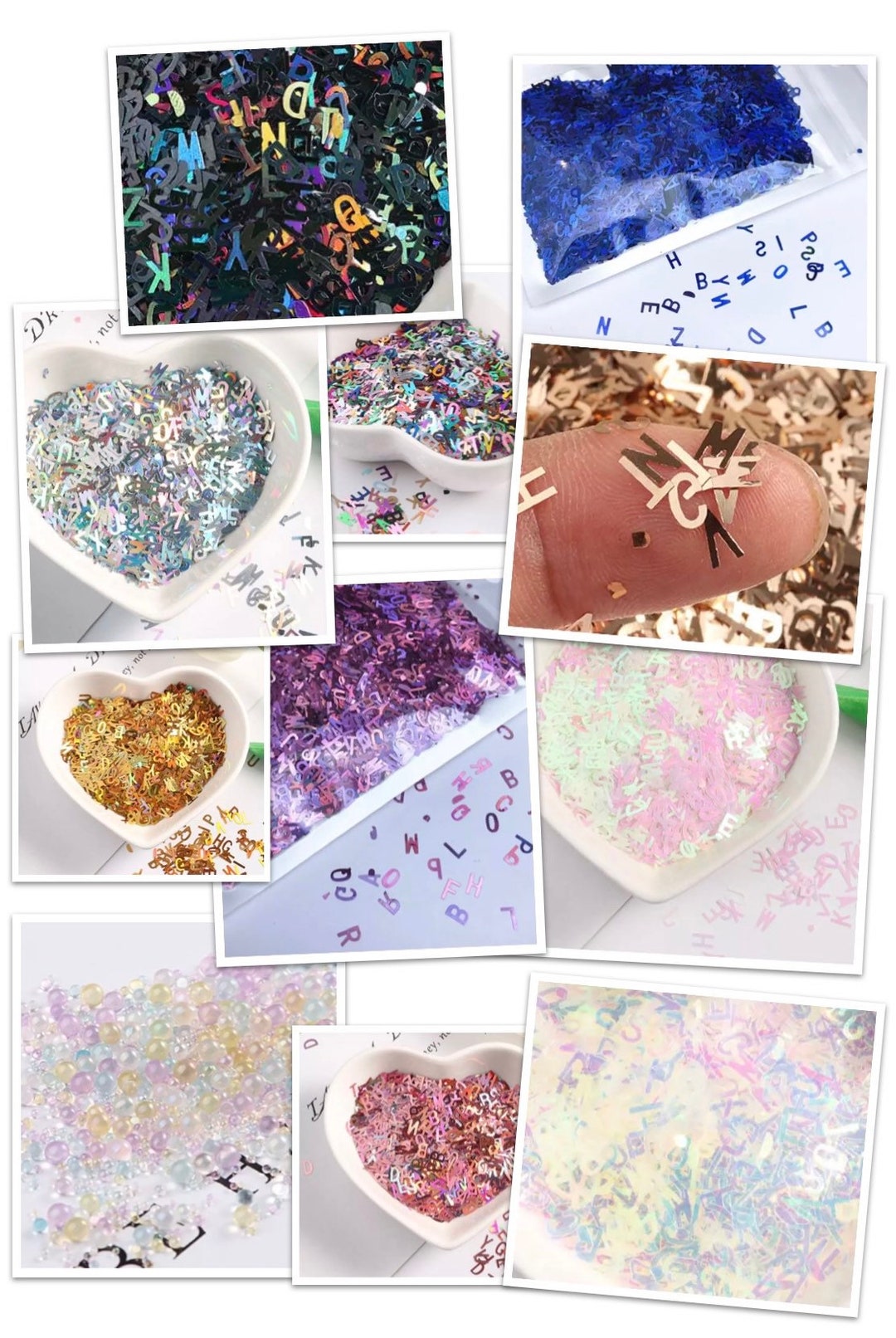 Letter Glitter, Letter Confetti for Resin, Resin Supplies, Nail Art ...