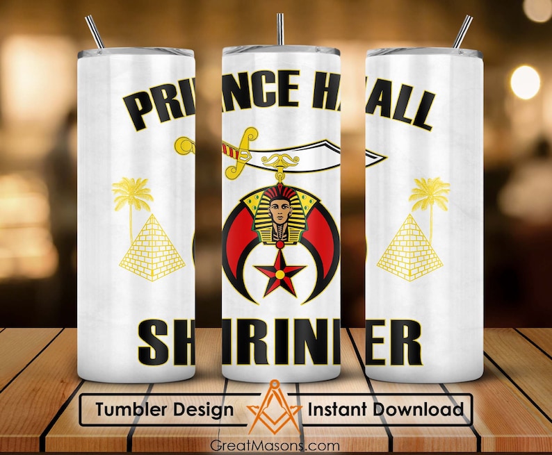 Prince Hall Shriner PHA Symbol Scimitar Crescent Star Masonic Art 20oz ...