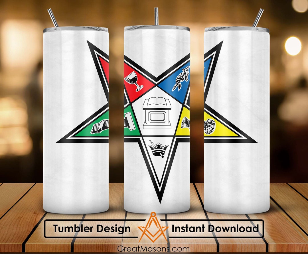 OES Star FATAL Logo Symbols Order of the Eastern Star 20oz 30oz Skinny ...