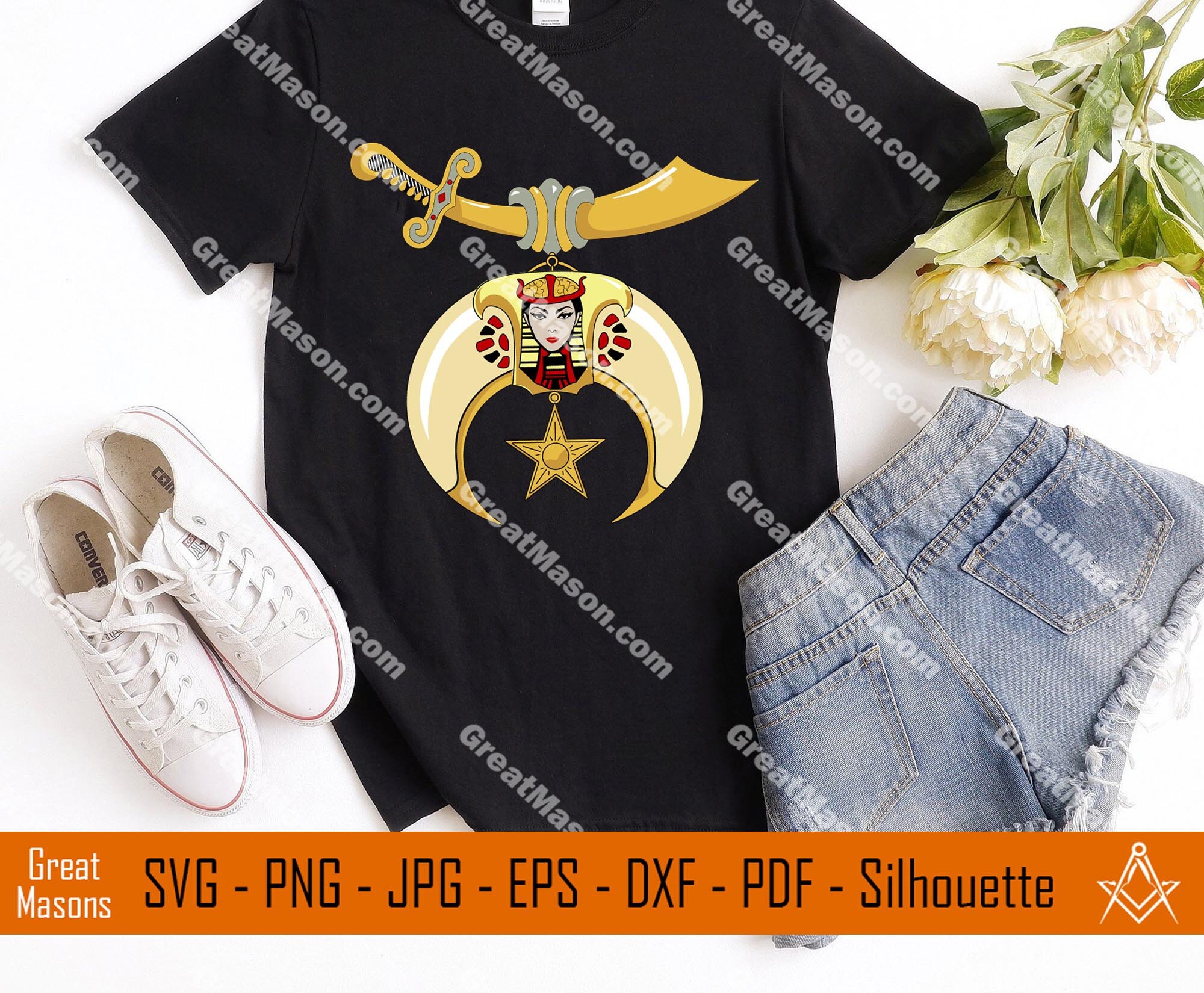 Daughters of Sphinx Shriner Scimitar Crescent and Star Logo Symbol ...