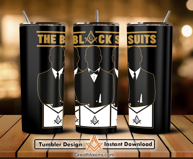 Mason the Black Suits Brothers Masonic Great Masons 20oz 30oz Skinny ...