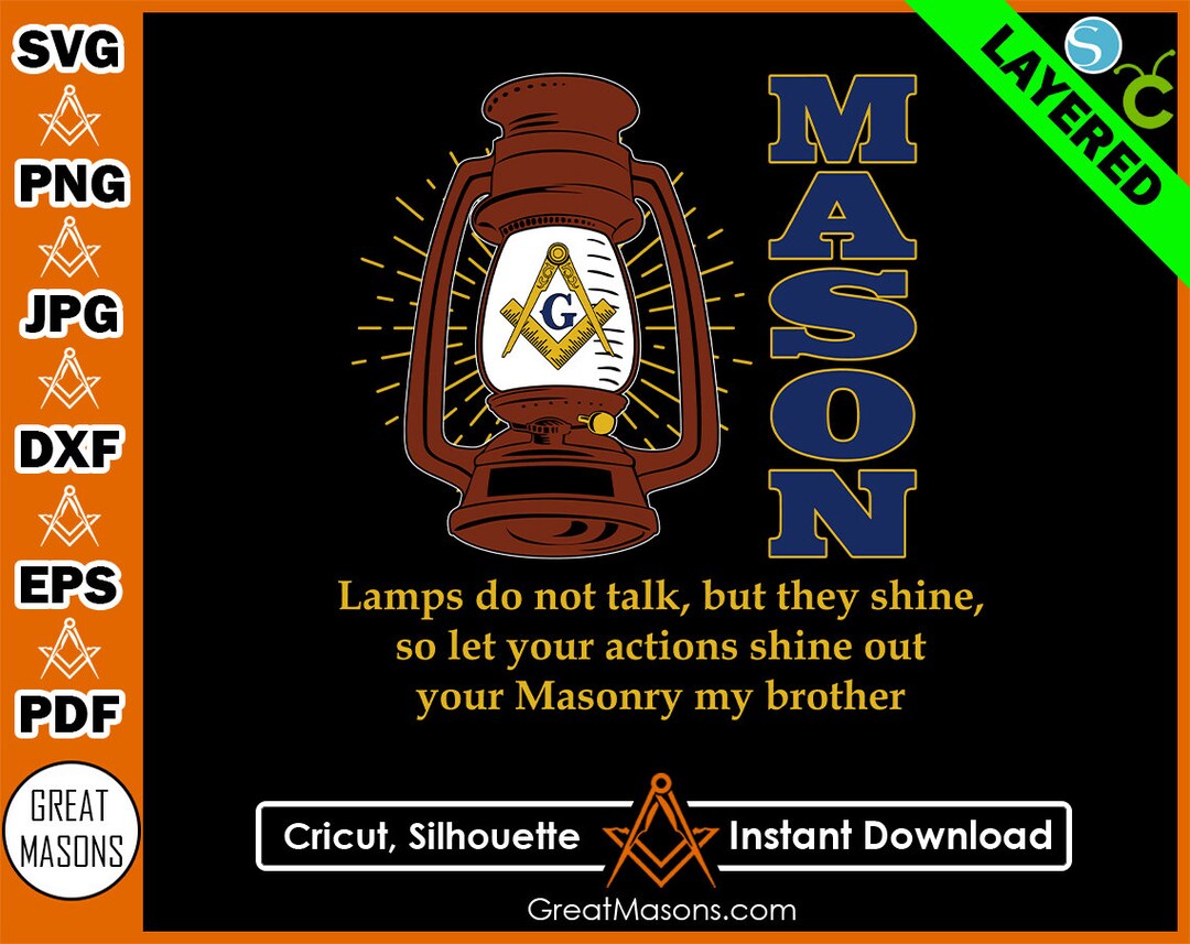 Mason Actions Shine Out Logo Hurricane Lamp - Great Masons *SVG, Png ...