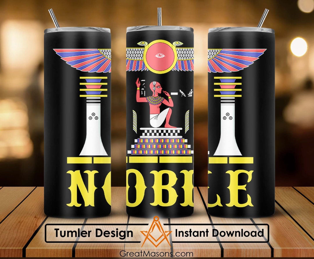 Noble Shrine Masons Egypt Temple Egyptian Eagle Symbol 20oz 30oz Skinny ...