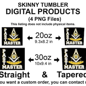 Mason Past Master Symbol Wisdom Leadership Masonic 20oz 30oz Skinny ...