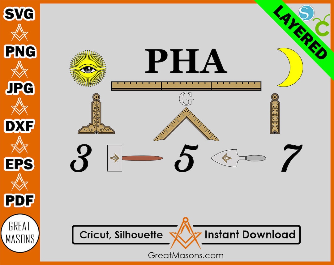 PHA 357 Masonic Well Equipped - Great Masons *SVG, Png, Eps, Dxf, Jpg ...