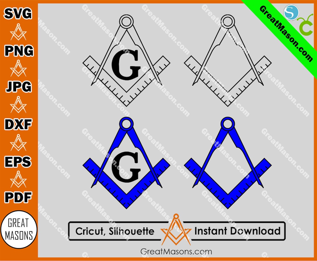 Freemasons Square and Compasses Symbol SVG File - Great Masons Design ...