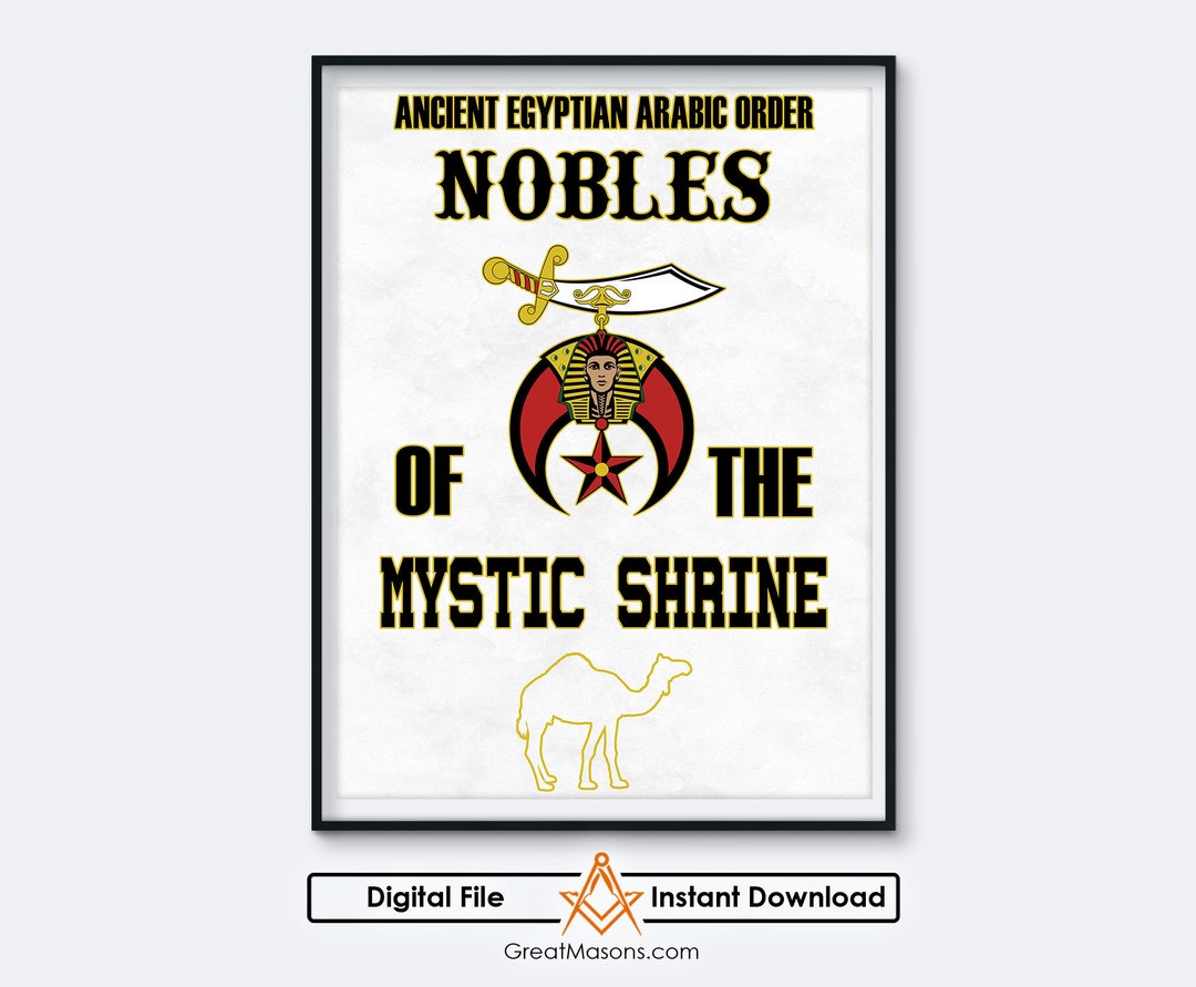 Prince Hall Shriner PHA Symbol Scimitar Crescent and Star Freemasonry ...