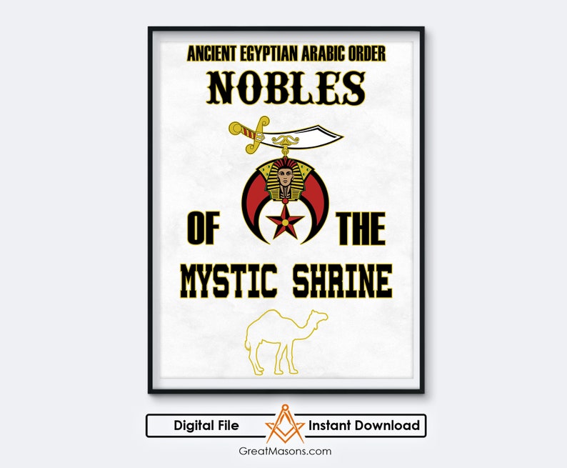 Prince Hall Shriner PHA Symbol Scimitar Crescent and Star Freemasonry ...