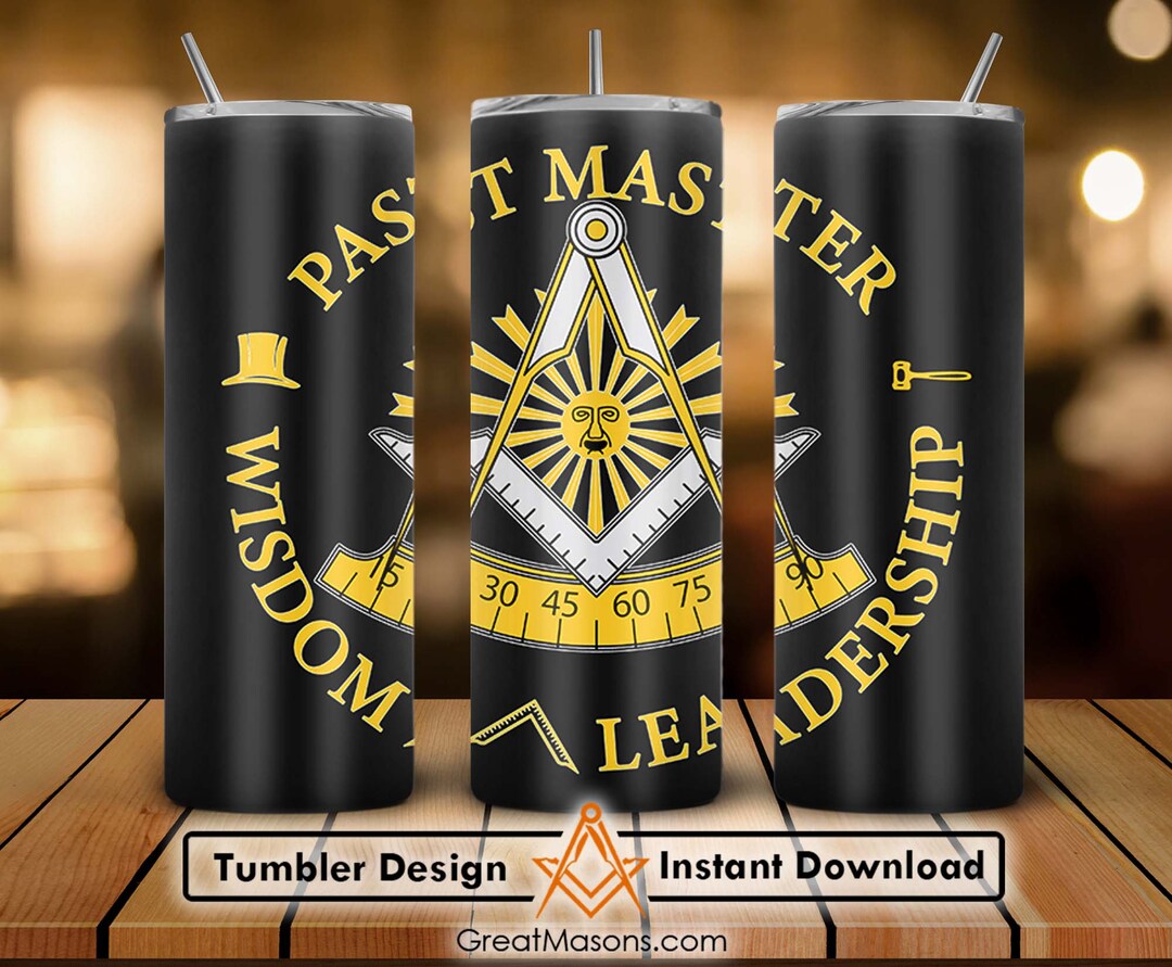 Mason Past Master Wisdom Leadership Masonic 20oz 30oz Skinny Tumbler ...
