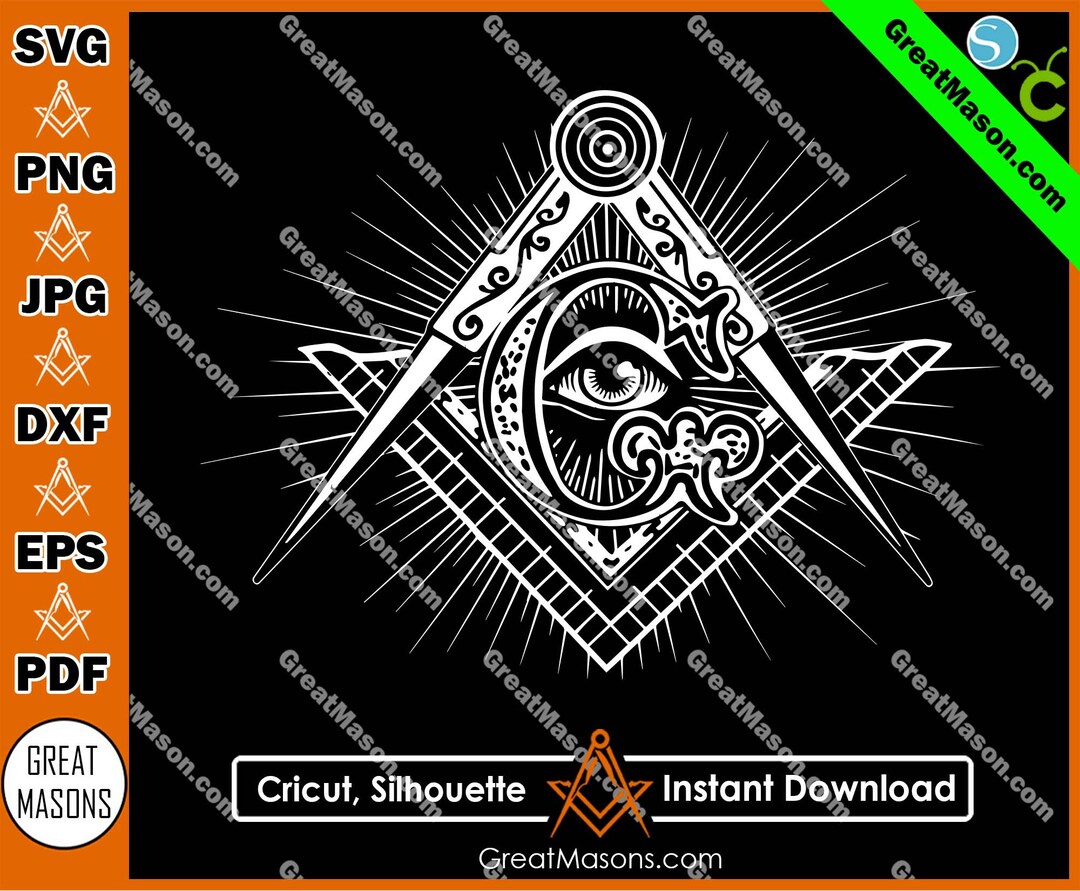 Square and Compasses All Seeing Eyes SVG File - Great Masons Design ...