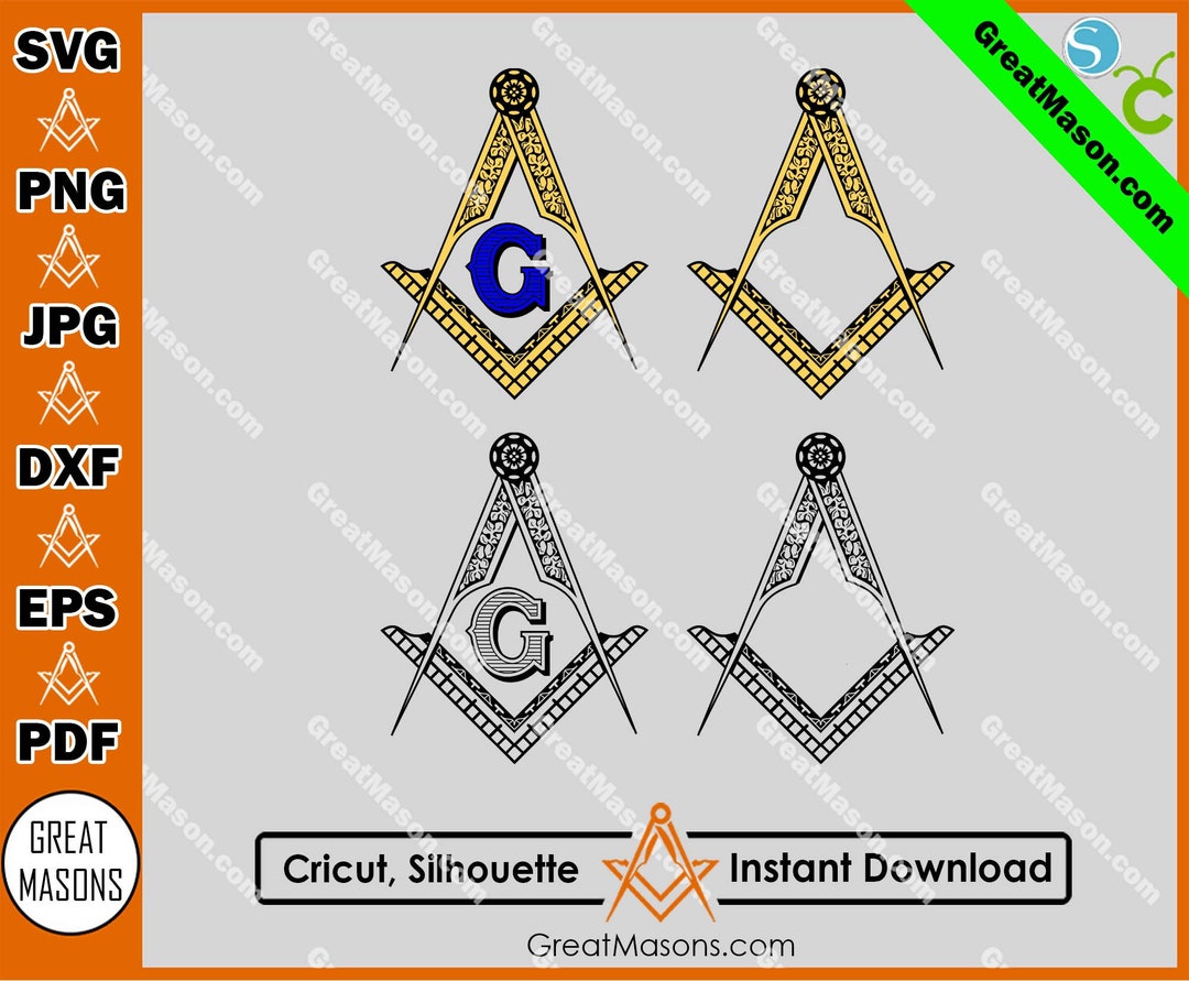 Freemasons Square and Compasses Symbol SVG File - Great Masons Design ...