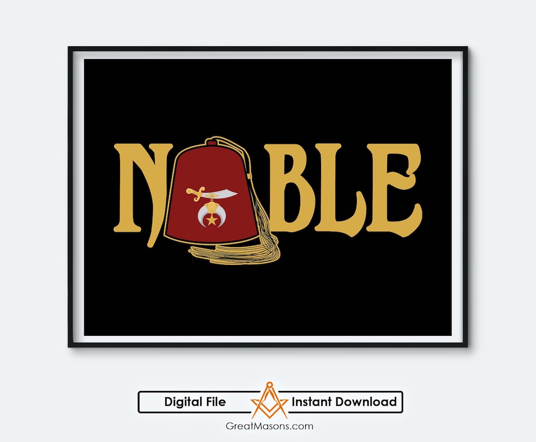 Noble Shriner Fez Symbol With Sword Star Shriners Freemasonry Art ...