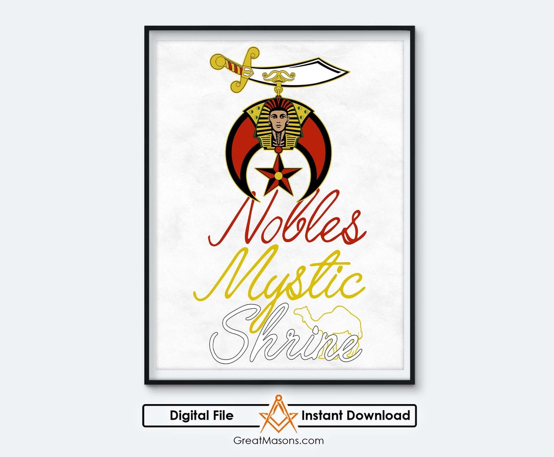 Nobles Mystic Shrine Camel With Sword Star Symbol Shriners Freemasonry ...